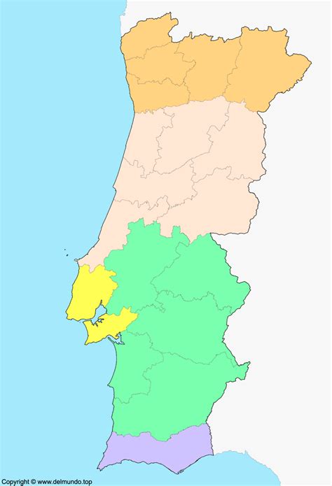 Mapa de Portugal Turístico Ciudades Político e Interactivo
