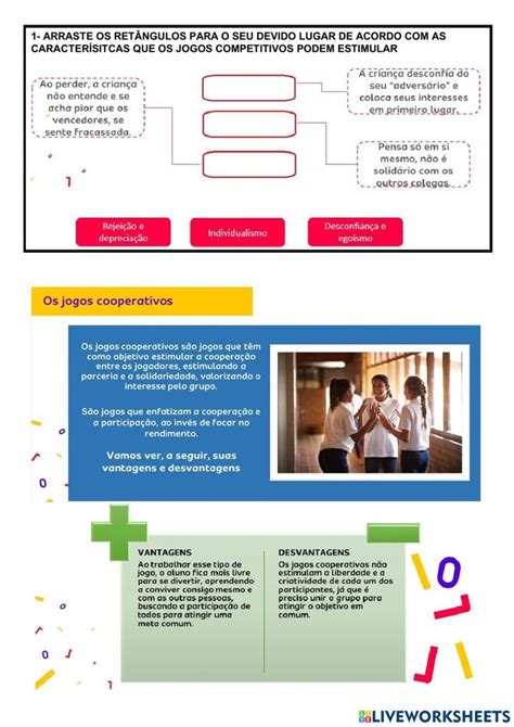 Jogos Cooperativos E Jogos Competitivos Worksheet