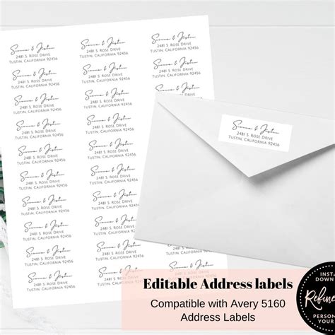5160 Labels Template Etsy