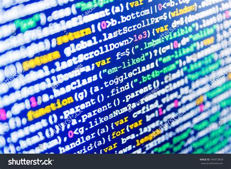 Monitor Closeup Function Source Code Modern Stock Photo 744373858 Shutterstock