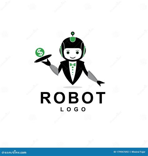 Cute Robot Displaying Warning Sign Stock Image