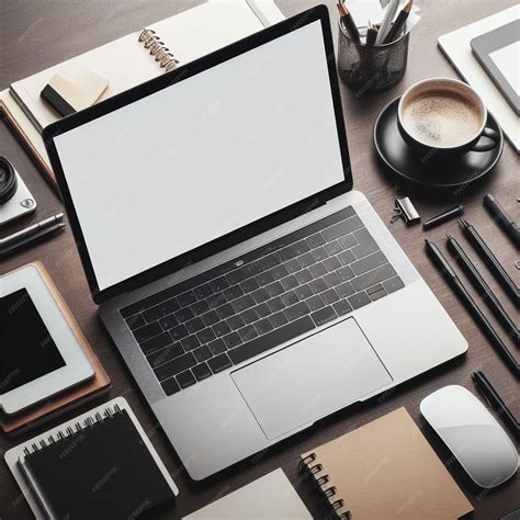 Premium Photo Mockup Computer Monitor On Desk In Contemporary Minimalist Home Office With