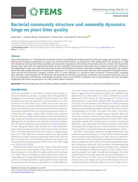 Pdf Bacterial Community Structure And Assembly Dynamics Hinge On Plant Litter Quality