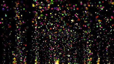 Rising Colorful Bokeh Particles Motion Graphics With Plain Black Background Stock Footage