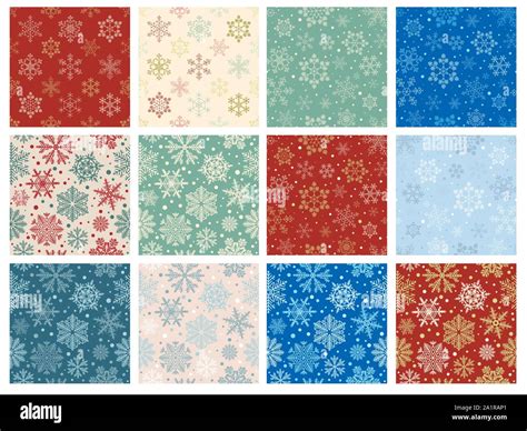 Snowflake Seamless Pattern Vintage Outline Version Vector
