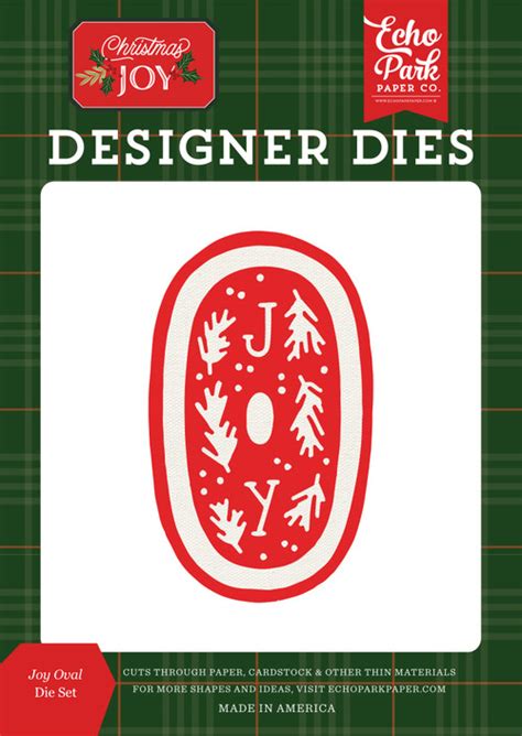 Christmas Joy Joy Oval Medium Die Set Echo Park Paper Co