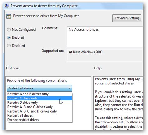 BAMLEO Restrict Access To Drives Windows 7 Tips