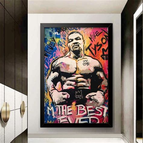 Quadros Decorativos Desenho Mike Tyson Moldura 60x40cm MercadoLivre