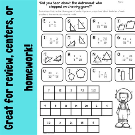 Similar Figures And Proportions Puzzle Activity Pdf And Distance Learning Worksheets Library
