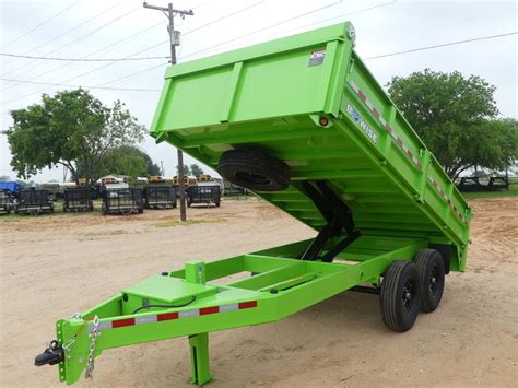 2025 Bwise 7x14x2 Dd15 Deckover Dump 2 7k Axles Lime Green Lone Star Trailers