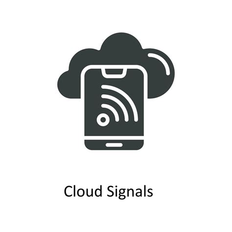 Cloud Signals Vector Solid Icons Simple Stock Illustration Stock