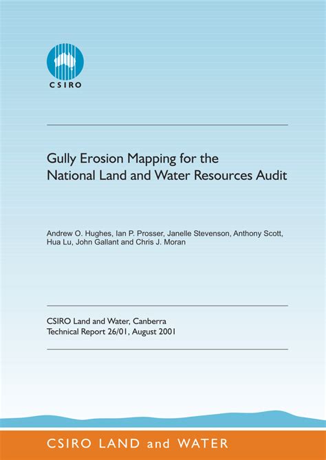 Pdf Gully Erosion Mapping For The National Land And Water Resources Audit