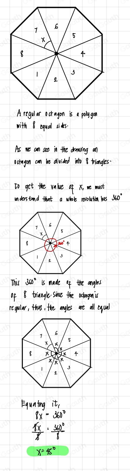 Solved Question 21 The Diagram Below Shows A Regular Octagon 8 Sided Shape Find The Size Of