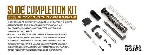 Strike Industries Glock 43 43x 48 Gen 3 5 Slide Completion Kit Si G