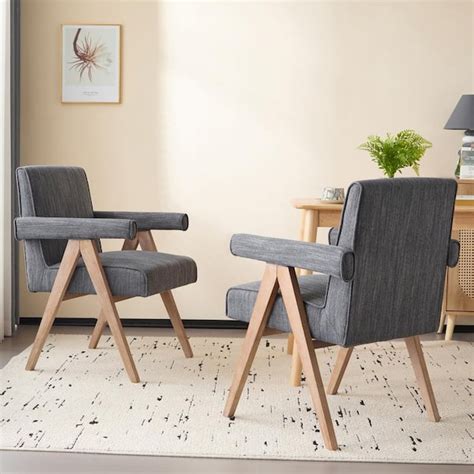 Christopher Knight Home Myralynn Charcoal Modern Upholstered Dining Chairs Rubberwood Set Of