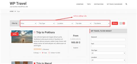 Rename Default Options Under Filter Section On Itinerary Page Wp Travel