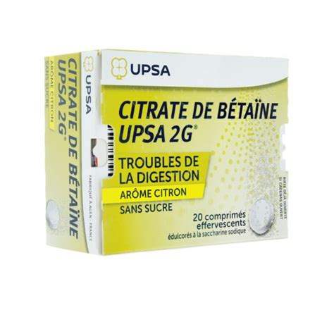 Citrate de Bétaïne UPSA citron effervescent - Médicament Digestion