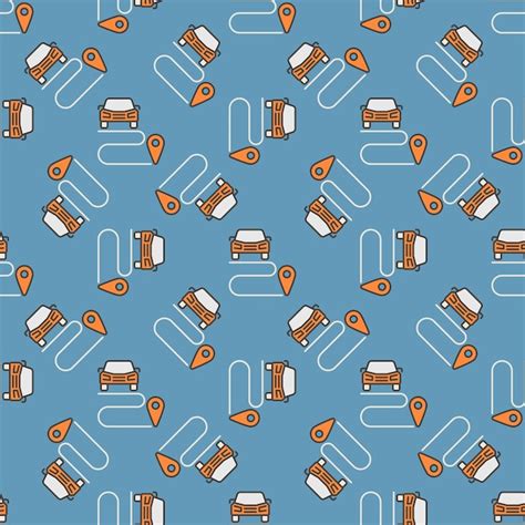 Premium Vector Car Sharing Ride Vector Route Colored Seamless Pattern