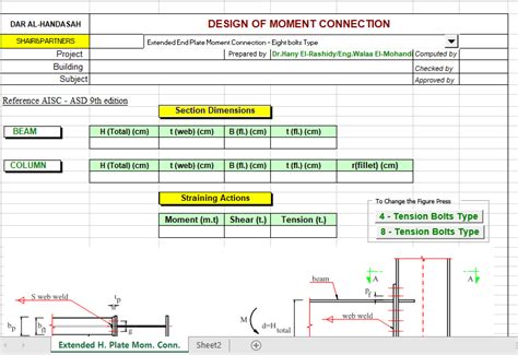 DESIGN OF MOMENT CONNECTION Excel Sheets