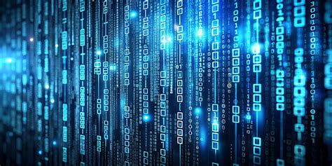 Abstract Blue Binary Code Background Stock Photo Digital Technology