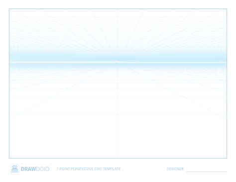 One Point Perspective Grid Printable Drawing Template