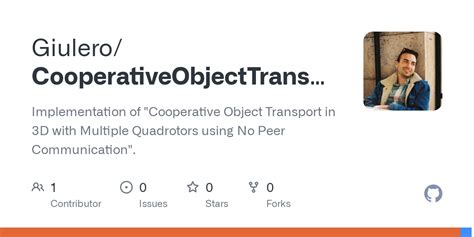 Github Giulero Cooperativeobjecttransform Implementation Of Cooperative Object Transport In
