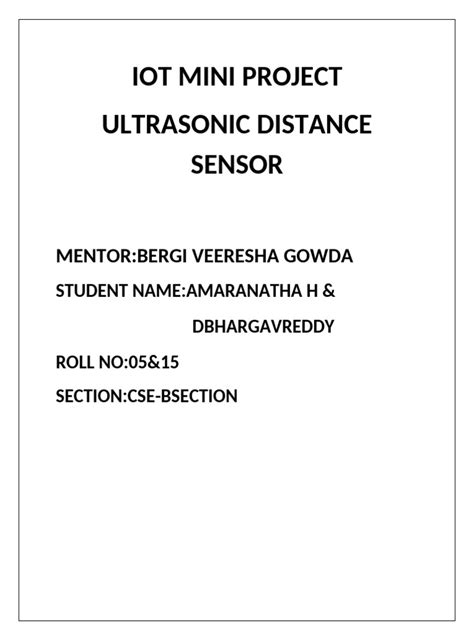 Iot Mini Project Pdf