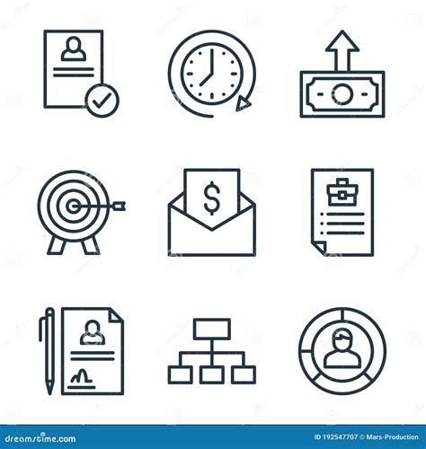 Human Resources Line Icons Linear Set Stock Vector Illustration Of