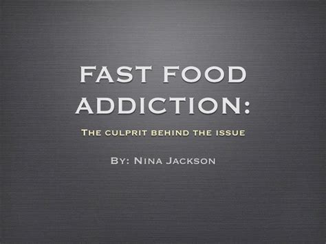 Fast Food Addiction