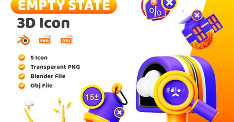 empty state 3d icon objects ft 3d and illustration envato