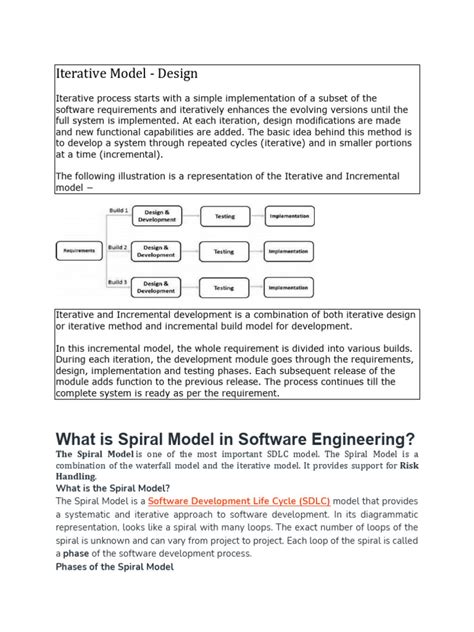 Iterative And Spiral Model Overview Pdf Software Development
