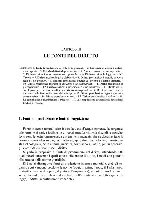 Le Fonti Del Diritto Romano CAPITOLO III LE FONTI DEL DIRITTO