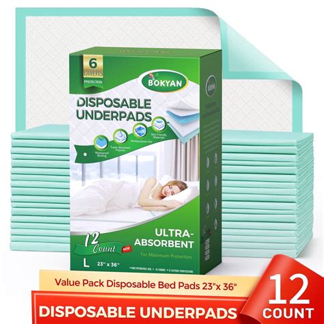Bokyan Disposable Bed Pads 23” X 36” Underpads For Incontinence