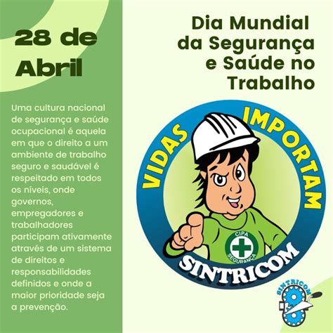 284 Dia Mundial Da Segurança E Saúde No Trabalho E Dia Nacional Em