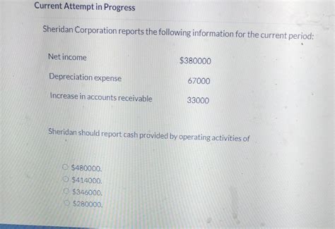 Sheridan Corporation Reports The Following Chegg