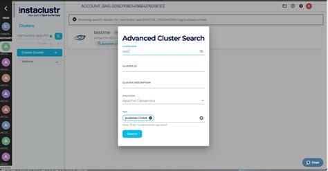 Feature Update Account Search Instaclustr
