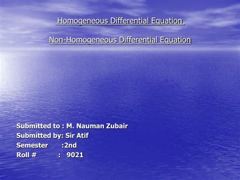 Ppt Homogeneous Differential Equation Non Homogeneous Differential