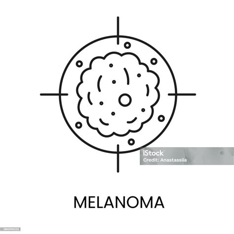 Skin Cancer Melanoma Line Icon Vector Cancer Malignant Disease Stock