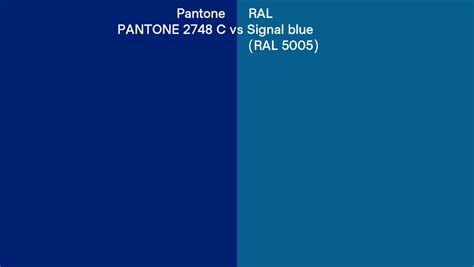 Pantone 2748 C Vs Ral Signal Blue Ral 5005 Side By Side Comparison