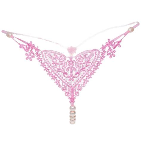 Buy Womens Hot Open Crotch Lace Thong With Pearls G