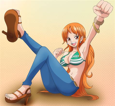 Xbooru 1girl Female Nami One Piece Orange Hair 282323