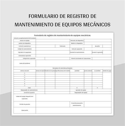 Mantenimiento De Registros De Archivos Plantilla De Mantenimiento De