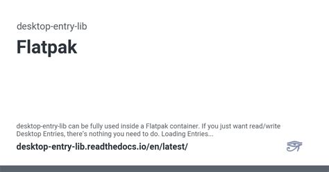 Flatpak Desktop Entry Lib Documentation