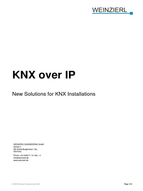 Weinzierl Knx Over Ip En Pdf Computer Network Internet Protocols