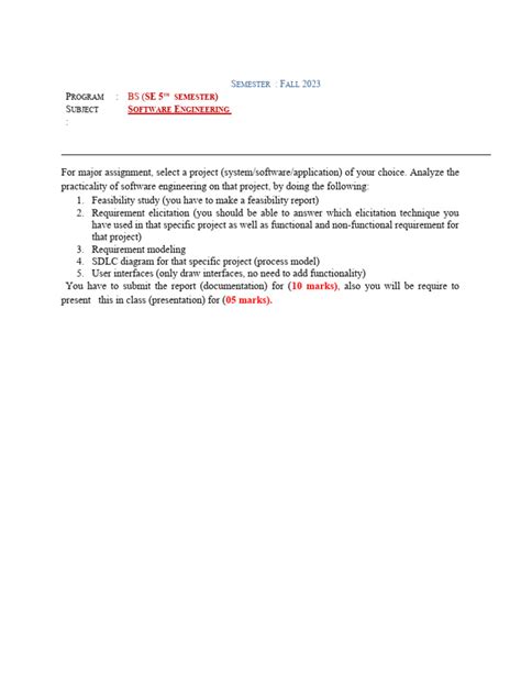 Se Major Assignment Pdf