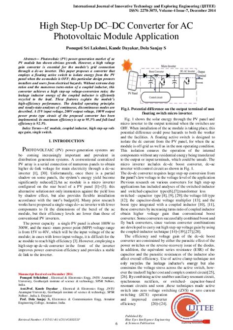 Pdf High Efficiency Step Up Dc Dc Converter For Ac Pv Modules