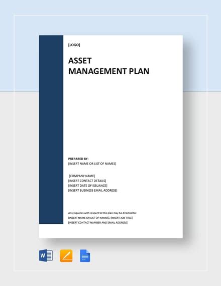 12 Asset Management Plan Templates Pdf Word