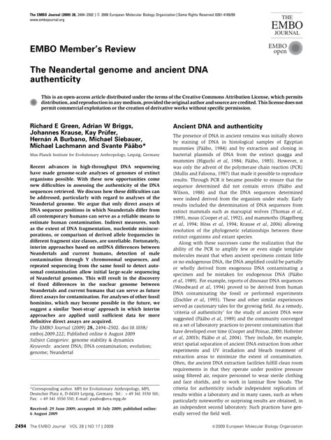 Pdf The Neandertal Genome And Ancient Dna Authenticity