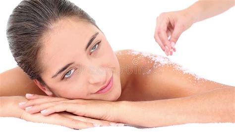 Pretty Woman Enjoying A Salt Scrub Massage Stock Video Video Of
