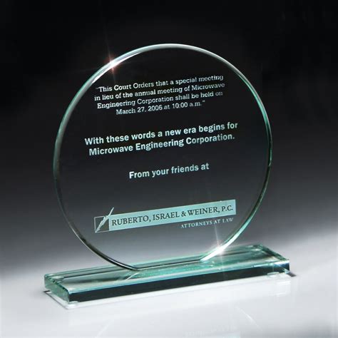Bbgi496a Medium Jade Glass Circle Award